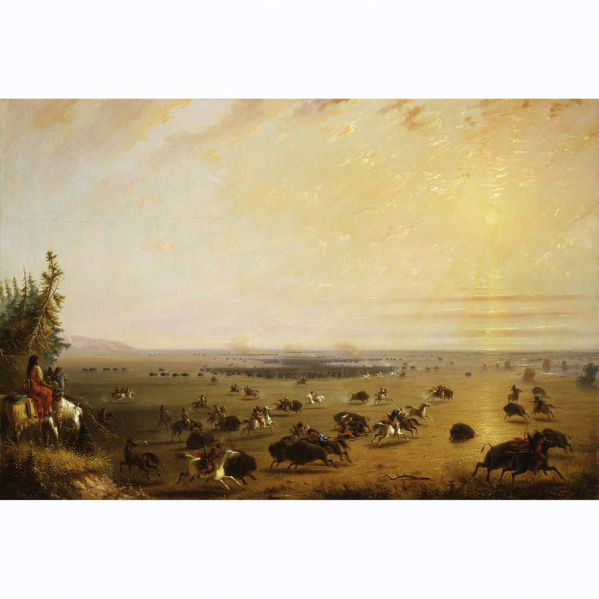 Western Art Prints | "A Surround of Buffalo by Indians" - Points West ...